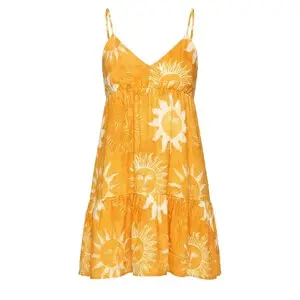 MAISON TANGERINE Linen Dress Sun Print