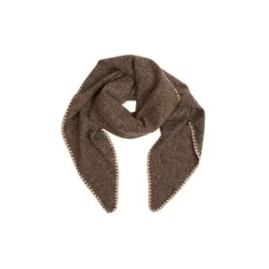 Saachi Knitted Triangle Coffee Shawl Wrap Brown