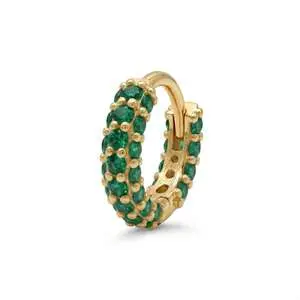Zahav Jewelry 14k Solid Gold 18g Gren Cz Cartilage Clicker Hoop - Green