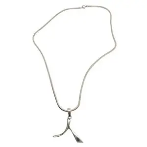 TG-JEWELLERY BY TAMARA GERVASIO Silver / Black Kanji Person Japanese Symbol Pendant Necklace – Sterling Silver Snake Chain - Silver/black