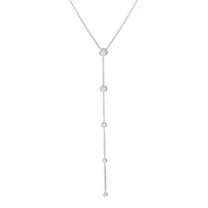 BLOOMTINE | EARTH ANGEL HQ Illuminess™ Sterling Diamond Goddess Sparkle Lariat Necklace - Silver