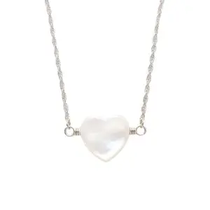 Kris Nations Mother Of Pearl Heart Necklace - Silver