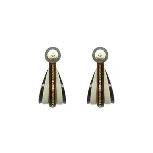 GISSA BICALHO Acrylic Handmade Earring Hoop Empire - Gold