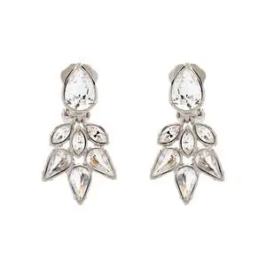 EMMA HOLLAND JEWELLERY Platinum & Crystal Chandelier Clip Earrings - Silver