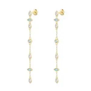 KAMARIA Falling Opal Blossoms Duster Earrings - Gold