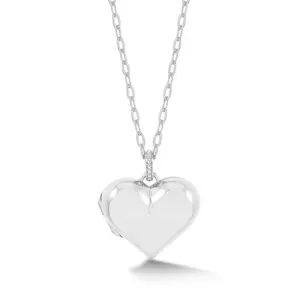 DOWER & HALL Treasured Heart Locket In Sterling - Silver