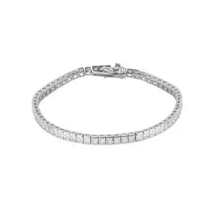 SPERO LONDON Sterling Square Rectangular Tennis Bracelet - Silver