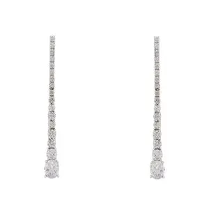 LATELITA White / Silver Hollywood Drop Earrings Silver - White/silver