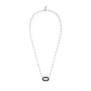 Arte Madrid Toggle Puffy Oval Link Necklace - Blue
