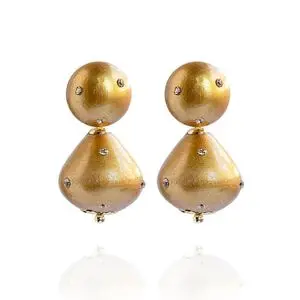 SAULE LABEL Nina Earrings In Jet Ray - Gold