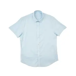EIGHT X Essential Linen Button Short Sleeve Button Down Shirt Light - Blue