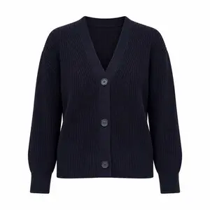 NUVV COLLECTION Cotton Button-front Cardigan - Blue