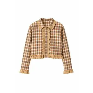 Carmen Says Willow Plaid Crop Shirt - Brown
