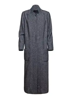 HELENE GALWAS Edith Herringbone Wool Coat - Grey