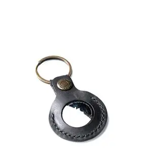ROARCRAFT Leather Airtag Case Key Ring - Grey