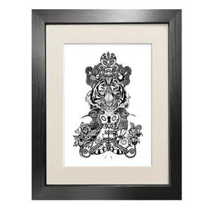 EMILY CARTER The Royal Tiger' Fine Art Print A3 - Black