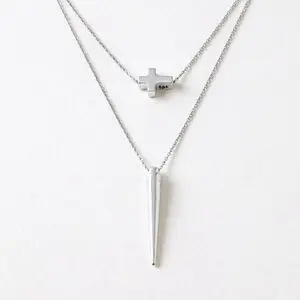 ISKRA Cross & Spike Necklaces - Silver