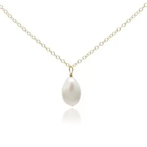 KIRI & BELLE Florence Baroque Pearl Pendant Filled Necklace - Gold