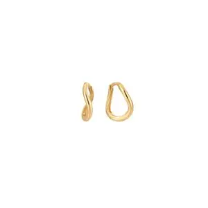 VANCHI 14k Recycled Solid Yellow Twisted Huggie Earrings - Gold