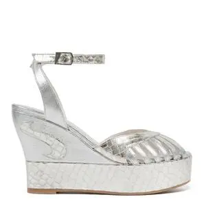 TERRY DE HAVILLAND Margaux Mid Wedge Sandals - Silver