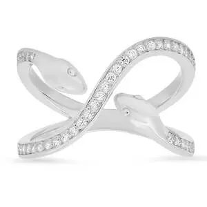 KYLIE HARPER Snake X Ring In Sterling - Silver
