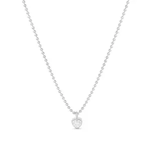 SHYMI Bezel Heart On A Beaded Ball Chain - Silver