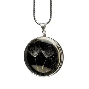 LAURA DAILI Black / Silver Glass Pendant A Wish - Black/silver