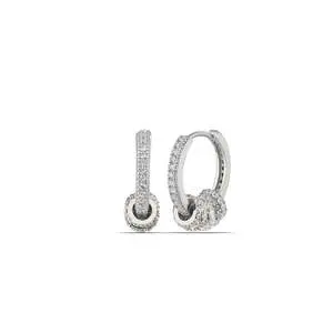 SPERO LONDON Sterling Cz Jewelled Hoops - Silver