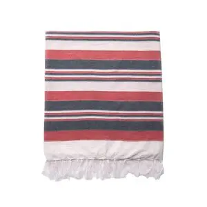 GREYMINT Grey / White / Red Costa Brava Throw - Grey/white/red