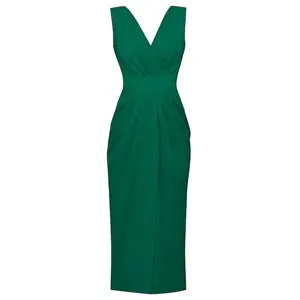 ALINA CERNATESCU Alaya Midi Drapped Cocktail Dress