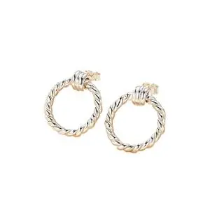 POSH TOTTY DESIGNS Tether Hoop Large Stud Earrings - Silver