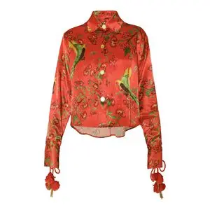 ASHAKI Maya Shirt Floral Print Viscose - Red