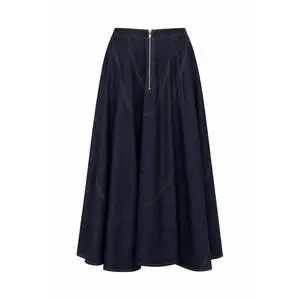 Carmen Says Denim Overpass Midi Skirt