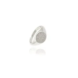 SPERO LONDON Star Sun Stackable Sterling Signet Ring - Silver