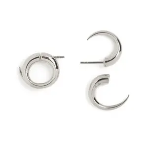 KASUN LONDON Crocodile Hoop Earrings - Silver