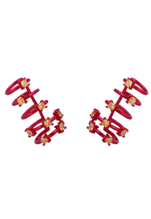 LAVANI JEWELS Fuchsia Togusa Ear Cuff Earring - Pink