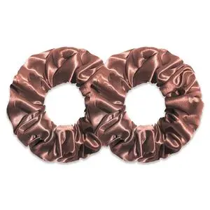 6FIFTYTWO® Pure Mulberry Classic Silk Scrunchies - Brown