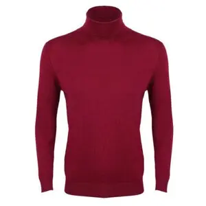 DAVID WEJ Dixon Light Wool Turtleneck Jumper – Plum - Red