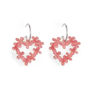 TOOLALLY Silver / Pink Mini Hearts In Flowers Pink Pearl & Silver - Silver/pink