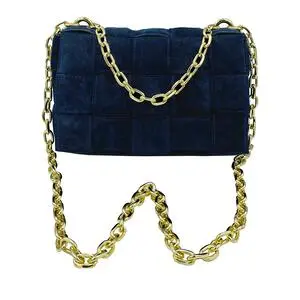 OTTHIE Woven Leather Clutch Navy