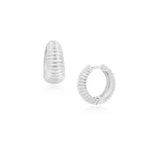MOON LONDON Quirky Mid Hoops - Silver