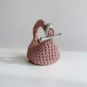 ISKRA Micro Gigi Clasp Bag Metallic Rose - Pink