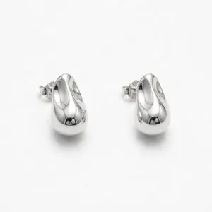 LINYA JEWELLERY Amorphous Drop Earrings - Silver