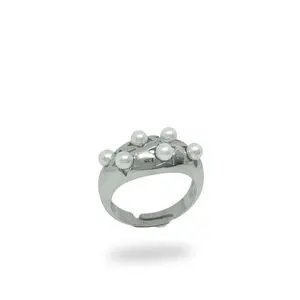 LINYA JEWELLERY Star Pearl Ring - Silver