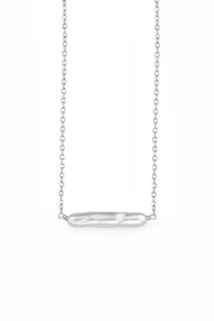 ASTOR & ORION Maris Pearl Bar Necklace Sterling - Silver