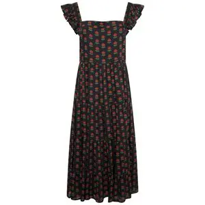LATELIER LONDON L'atelier London Marie Floral Midi Sundress - Black