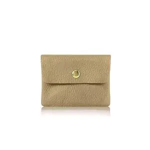 BETSY & FLOSS Neutrals Small Leather Purse In Light Taupe - Black