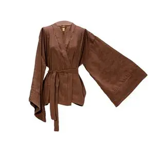 CEVA CU DICHIS Short Kimono Chocolate Vegan Silk - Brown