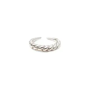 SHABELLA NYC Bold Braided Ring - Silver