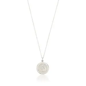 LILY & ROO Small Sterling St Christopher Charm Necklace - Silver
